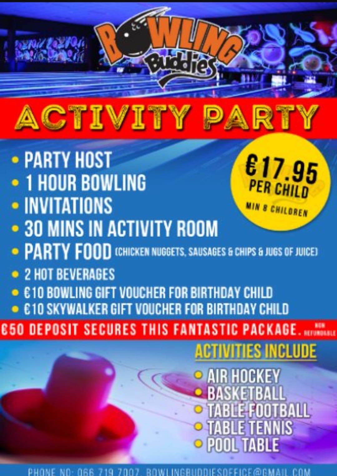 Activity Party Package – Bowling Buddies